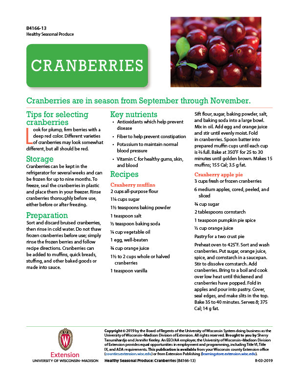 Healthy Seasonal Produce: Cranberries — The Learning Store