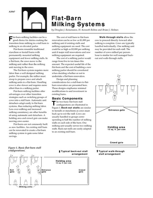 Flat-Barn Milking Systems — The Learning Store