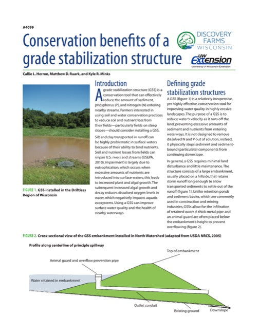 Conservation Benefits of a Grade Stabilization Structure — The Learning Store