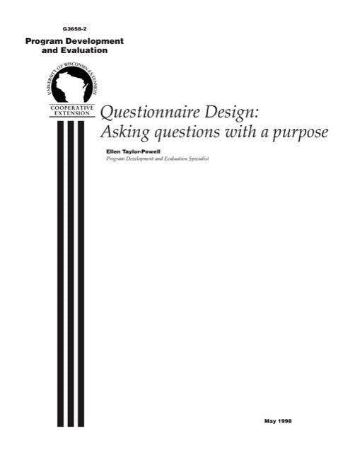 Questionnaire Design: Asking Questions with a Purpose — The Learning Store