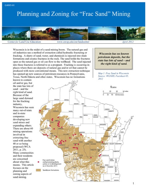 Planning and Zoning for “Frac Sand” Mining — The Learning Store