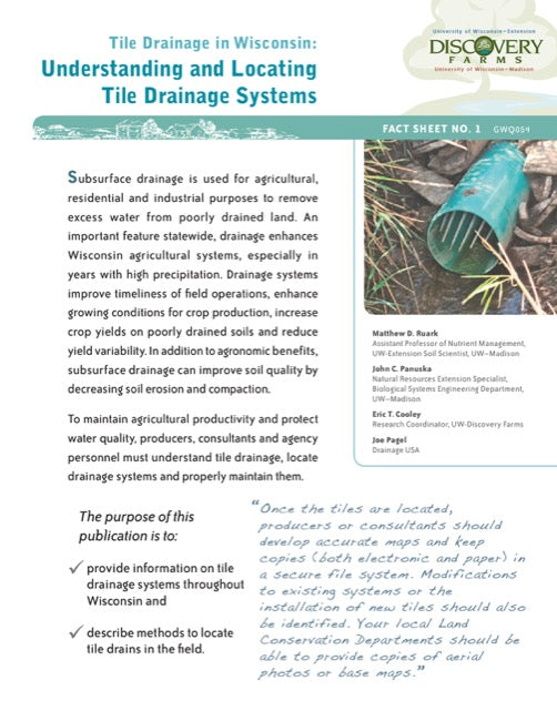 Tile Drainage in Wisconsin: Understanding and Locating Tile Drainage S ...